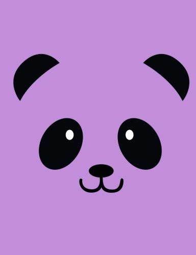 Purple Panda Notebook: Cute Kawaii Design Lined Composition Notebook Journal: College Ruled White Paper 7.44 in. x 9.69 in. 160 Pages Glossy Softcover