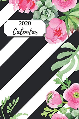 2020 Calendar: Pretty, Sunday to Saturday, One Year Calendar with Holidays to Organize Important Appointments and Dates