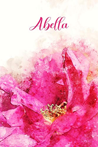 Abella: Pink Floral Personalized Name Journal for Women 6x9