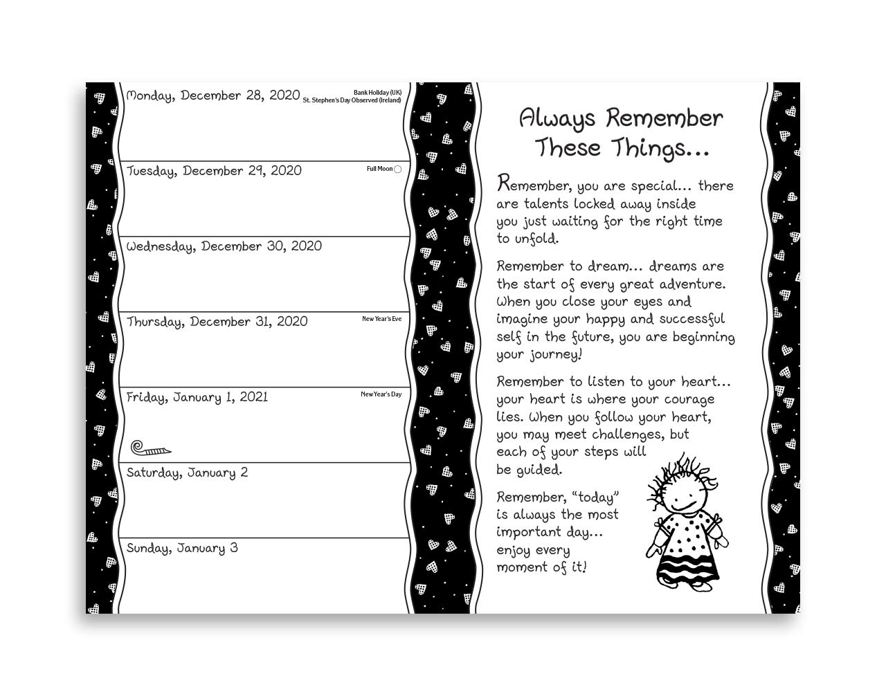 Blue Mountain Arts 2021 Weekly & Monthly Planner "Be Positive / Every Day Is a Gift" 8 x 6 in. Spiral-Bound Date Book by Marci & the Children of the Inner Light Is Great for Someone Special