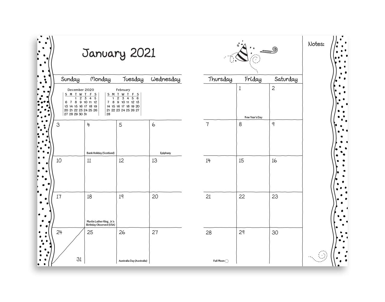 Blue Mountain Arts 2021 Weekly & Monthly Planner "Be Positive / Every Day Is a Gift" 8 x 6 in. Spiral-Bound Date Book by Marci & the Children of the Inner Light Is Great for Someone Special