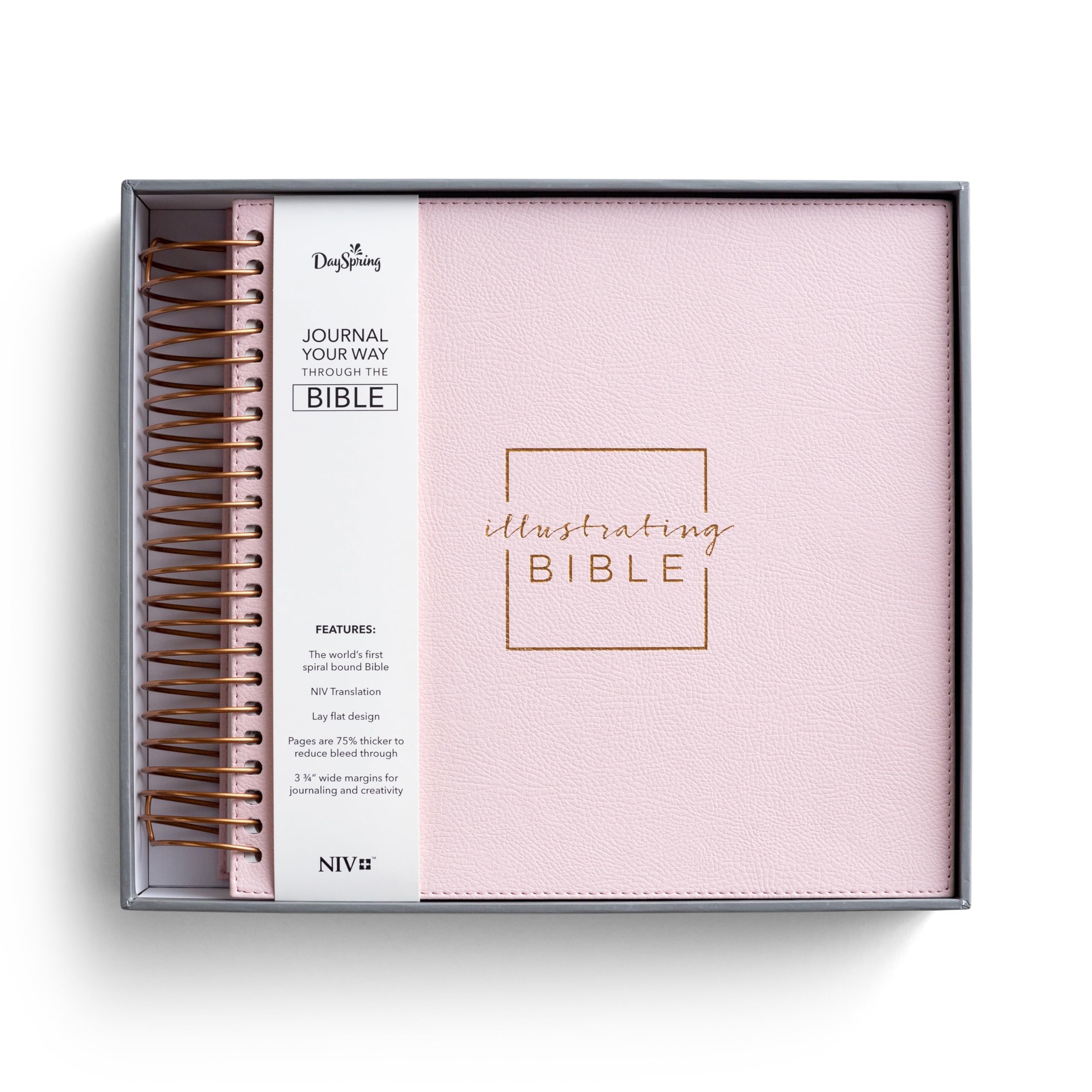 Illustrating Bible NIV - Spiral Bound Bible Journal, Pink