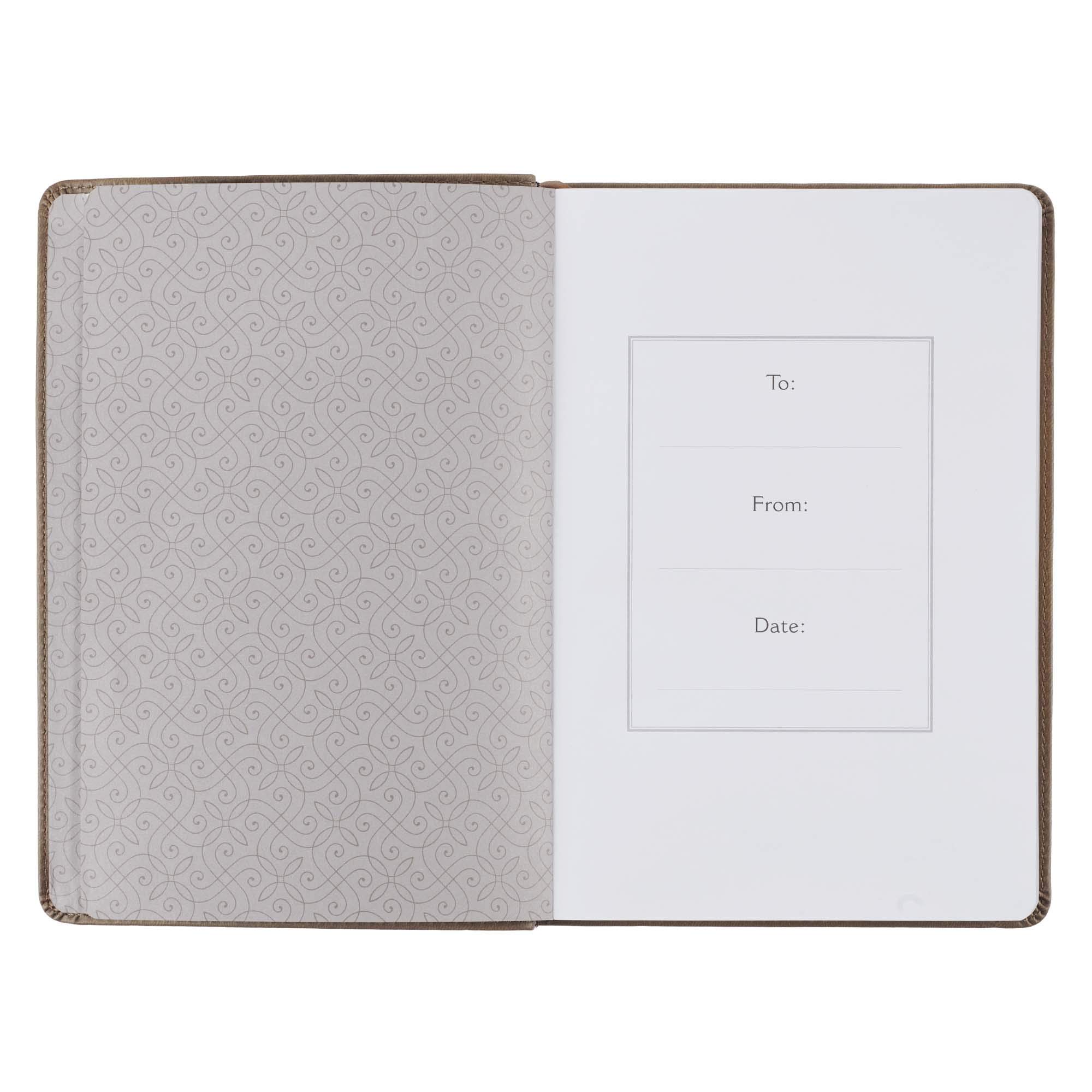 Brown Faux Leather Journal | It is Well With My Soul | Flexcover Inspirational Notebook w/Ribbon Marker and Lined Pages, 6 x 8.5 Inches