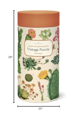 Cavallini Papers & Co. Cacti & Succulents 1,000 Piece Puzzle, Multi