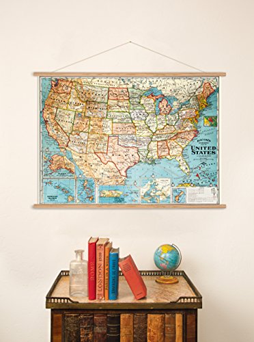 Cavallini Papers & Co Cavallini Vintage USA Map Hanging Poster