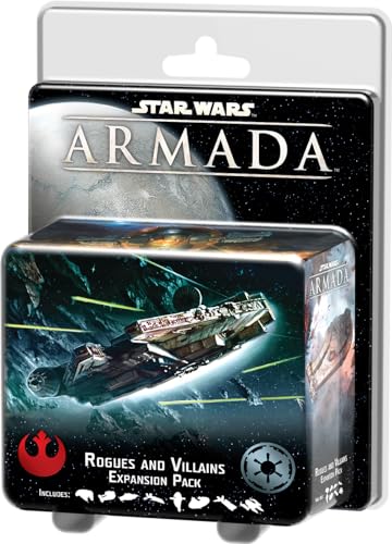 Star Wars: Armada Rogues and Villains EXPANSION PACK - Notorious Heroes & Infamous Villains! Tabletop Miniatures Strategy Game, Ages 14+, 2 Players, 2 Hour Playtime, Made by Atomic Mass Games