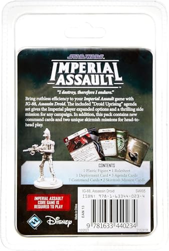 Star Wars Imperial Assault Board Game IG-88 Assassin Droid VILLAIN PACK - Epic Sci-Fi Strategy Game for Kids and Adults, Ages 14+, 1-5 Players, 1-2 Hour Playtime, Made by Fantasy Flight Games