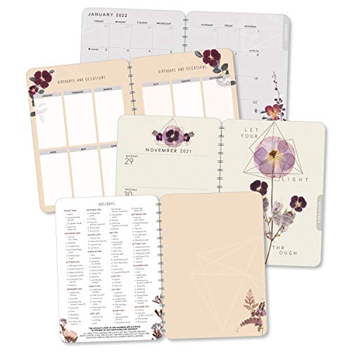 FIREWEED 2021 On-the-Go Weekly Planner: 17-Month Calendar with Pocket (Aug 2020 - Dec 2021, 5" x 7" closed): Joy Flowers