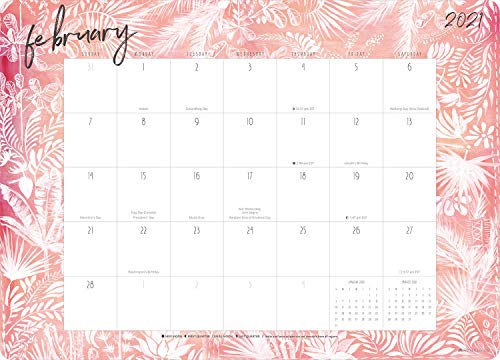 PAPAYA 2021 Desk Pad Calendar (17-Month Aug 2020 - Dec 2021, 18.75" x 13.5")