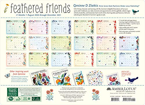 Geninne Zlatkis 2021 Desk Pad Calendar (17-Month Aug 2020 - Dec 2021, 18.75" x 13.5")