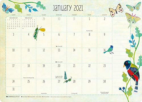 Geninne Zlatkis 2021 Desk Pad Calendar (17-Month Aug 2020 - Dec 2021, 18.75" x 13.5")