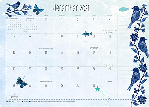 Geninne Zlatkis 2021 Desk Pad Calendar (17-Month Aug 2020 - Dec 2021, 18.75" x 13.5")