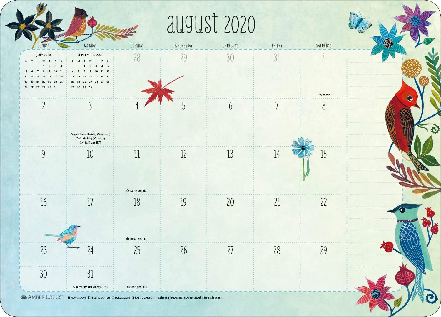 Geninne Zlatkis 2021 Desk Pad Calendar (17-Month Aug 2020 - Dec 2021, 18.75" x 13.5")