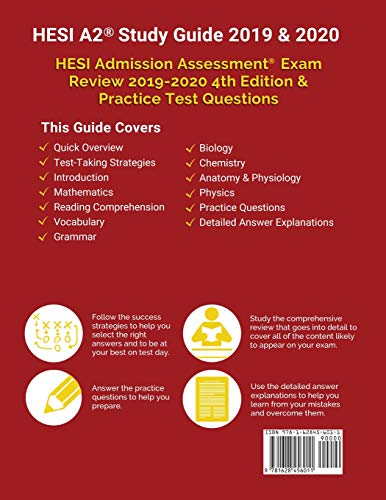 HESI A2 Study Guide 2019 & 2020: HESI Admission Assessment Exam Review 2019-2020 4th Edition & Practice Test Questions
