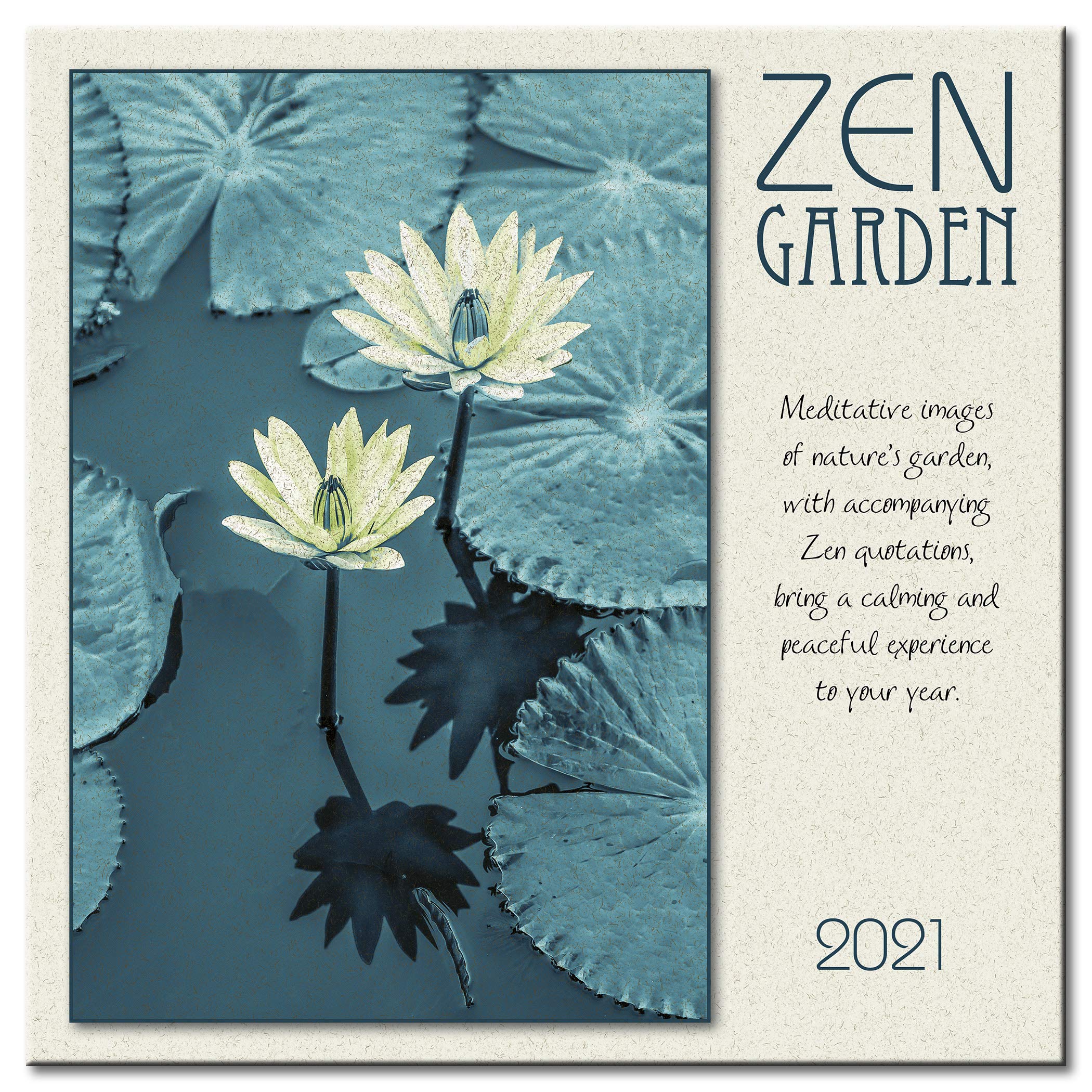 Zen Garden Wall Calendar 2021, Monthly January-December 12'' x 12"