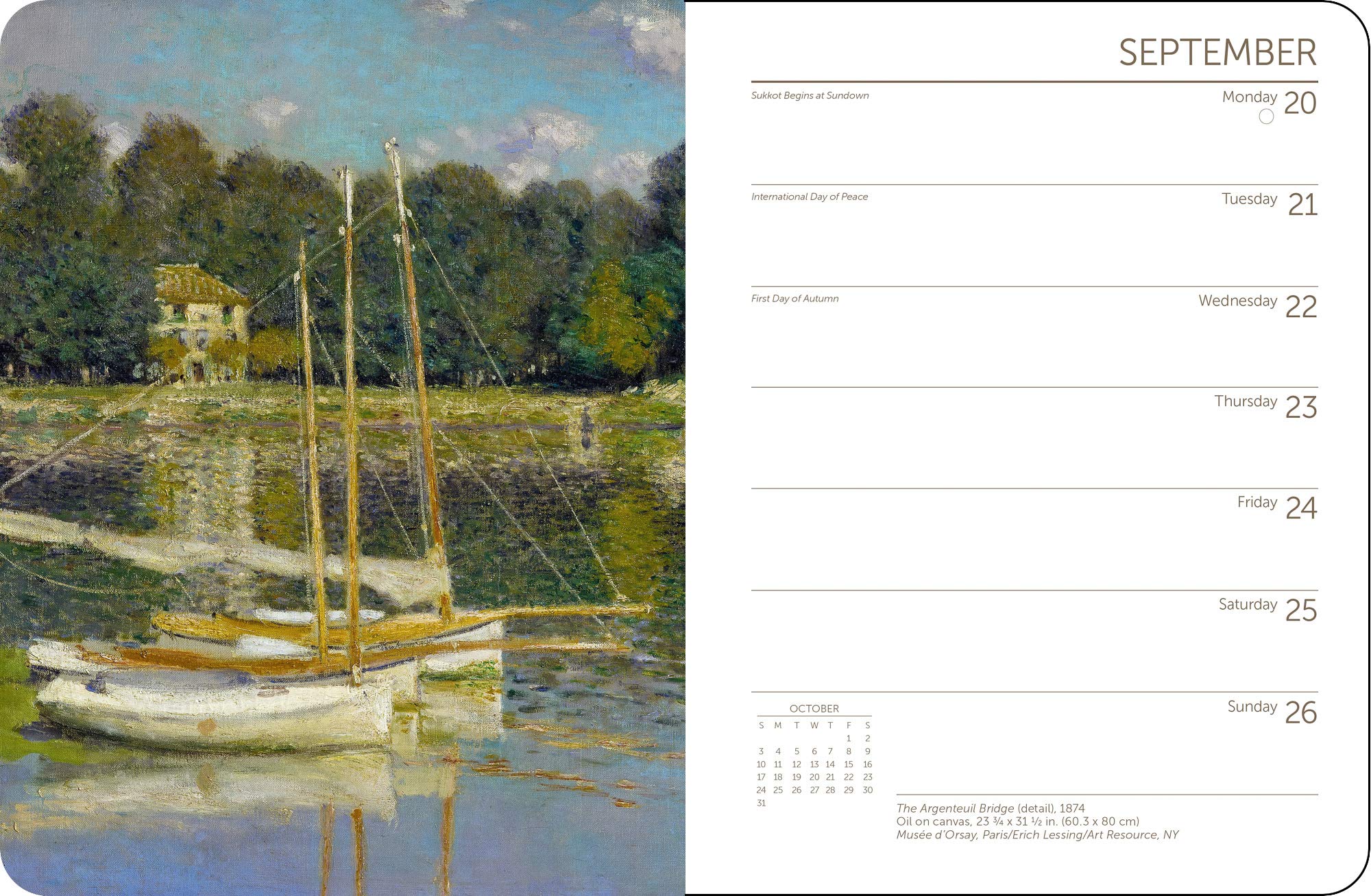Monet Weekly Engagement Calendar 2021, Planner 6.5" x 8.5" Spiral Bound