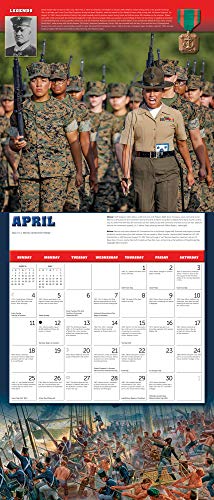 Marines Wall Calendar 2021, Monthly January-December 12'' x 14"