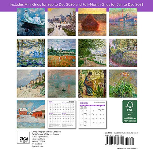 Monet Mini Wall Calendar 2021, 7" x 7"
