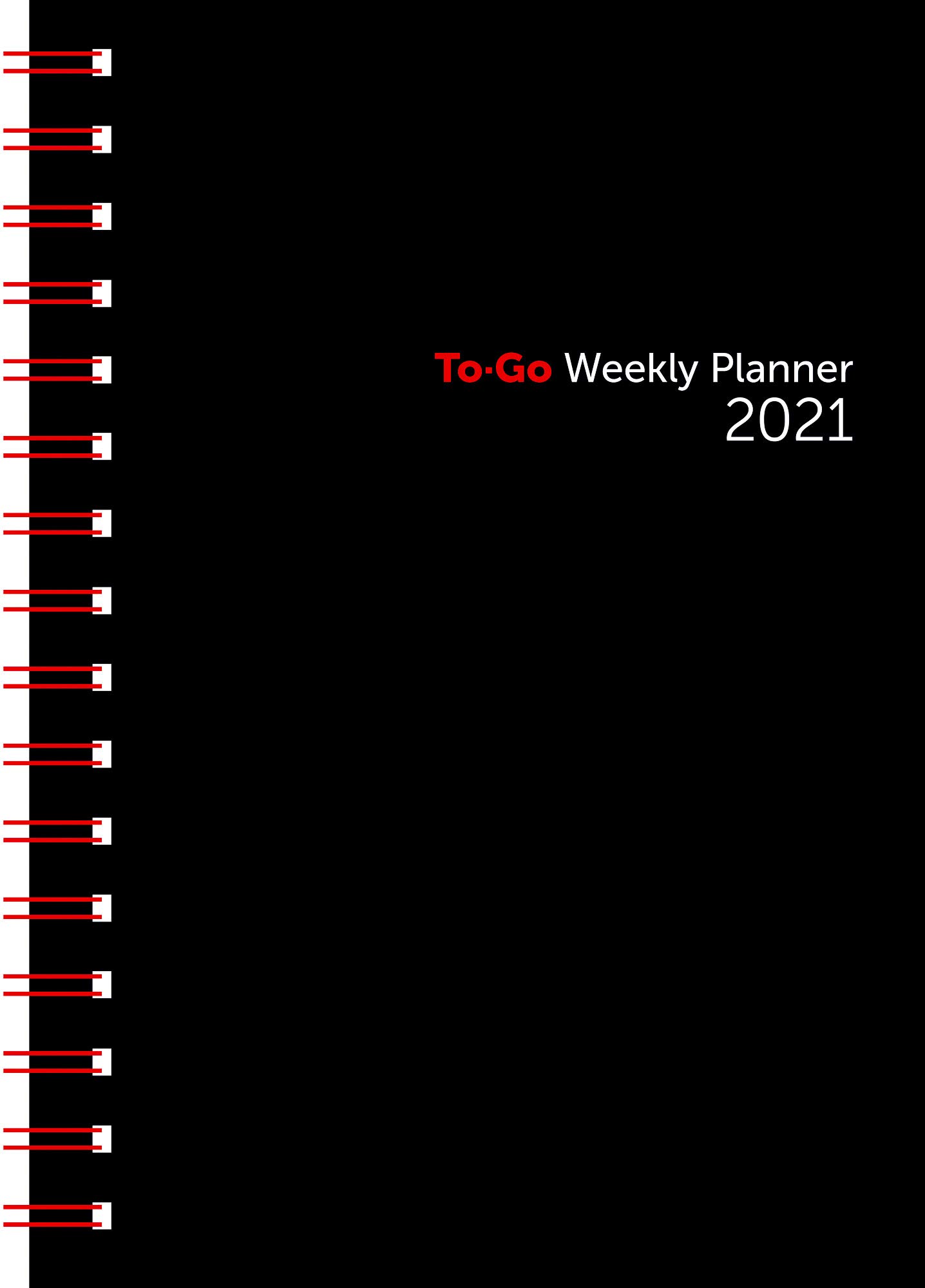 2021 Weekly To-Go 5x8 Wire-o Black Plastic