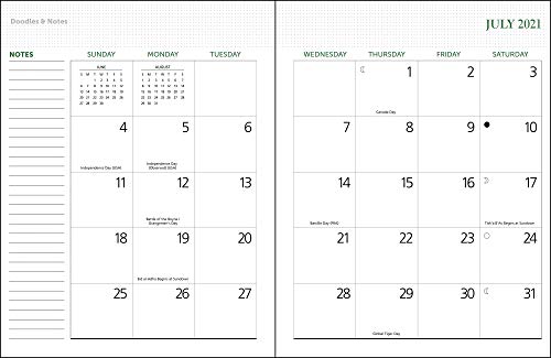 WWF Giraffes Monthly Planner 2021, 7.5" x 9.75" Spiral Bound