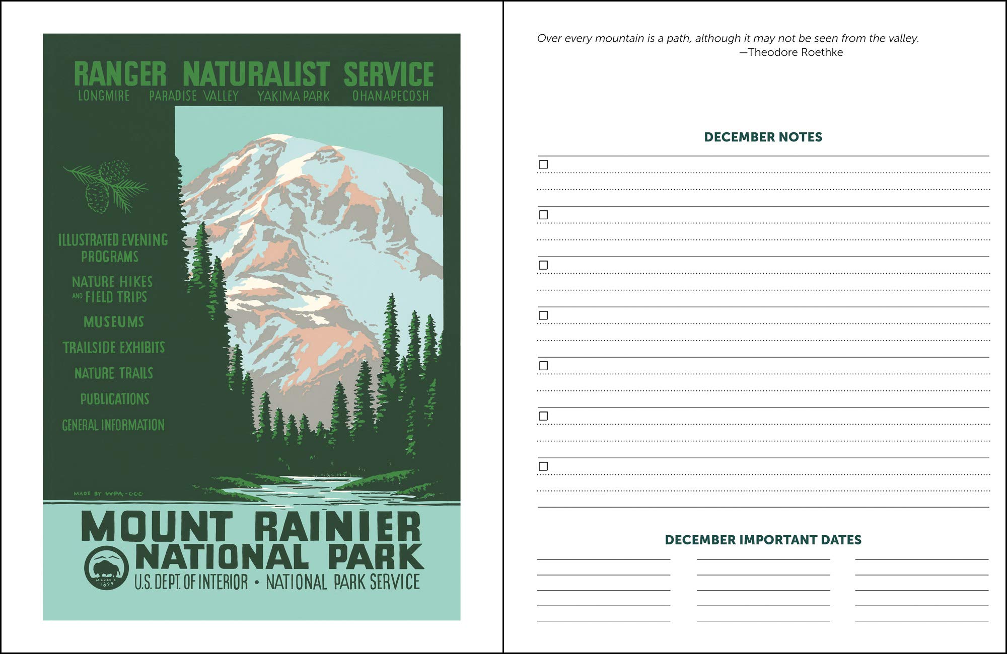 National Parks Poster Art of The WPA Monthly Planner 2021, 7.5" x 9.75" Spiral Bound
