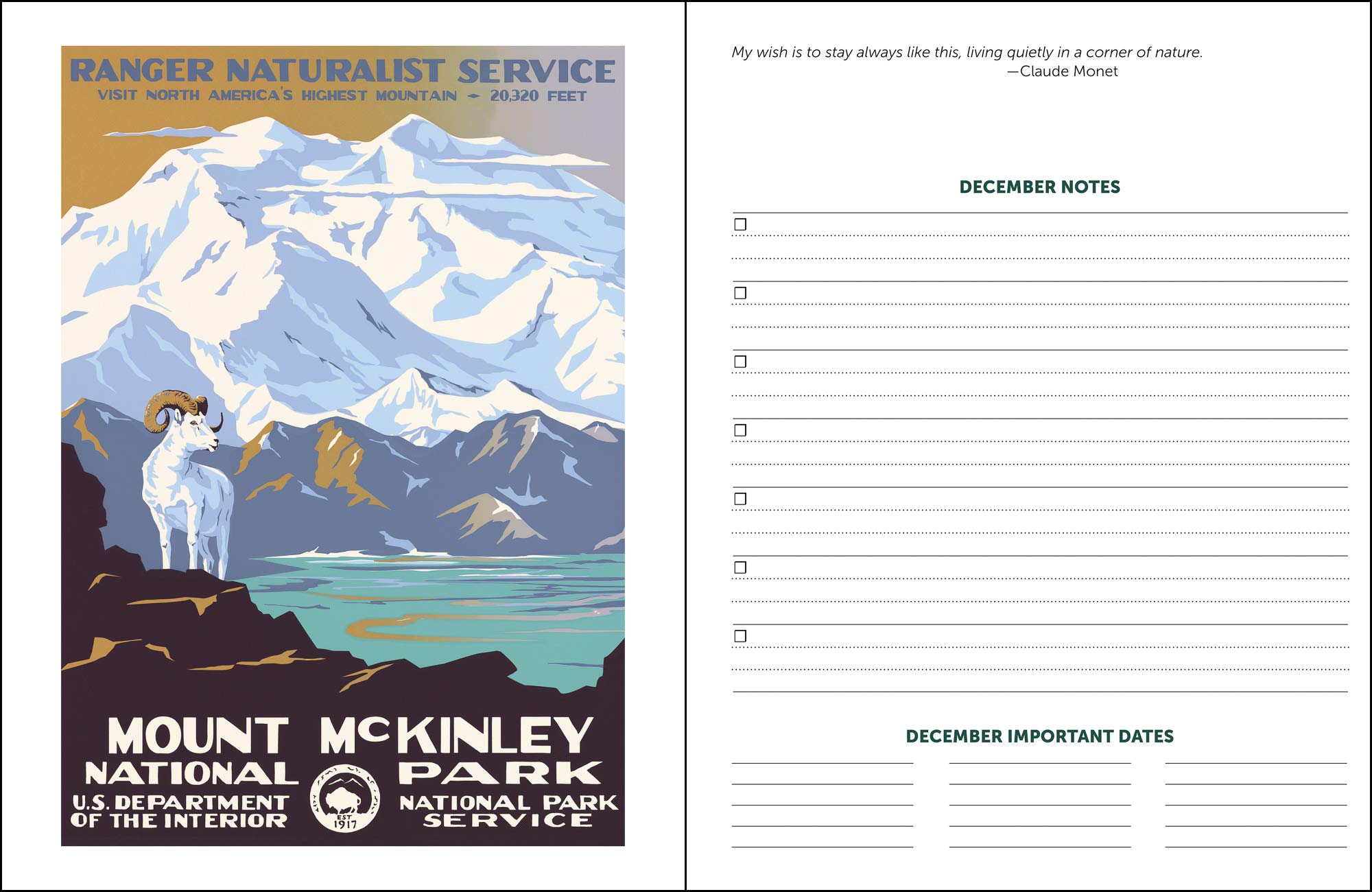 National Parks Poster Art of The WPA Monthly Planner 2021, 7.5" x 9.75" Spiral Bound