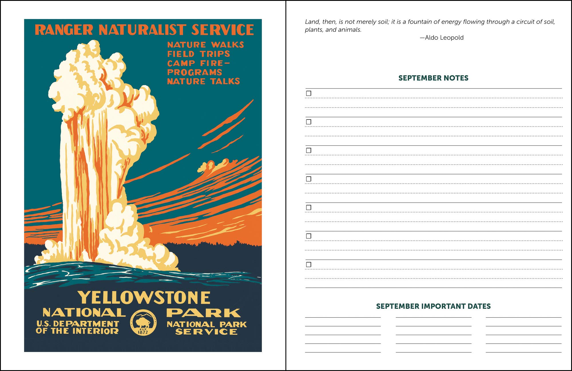 National Parks Poster Art of The WPA Monthly Planner 2021, 7.5" x 9.75" Spiral Bound
