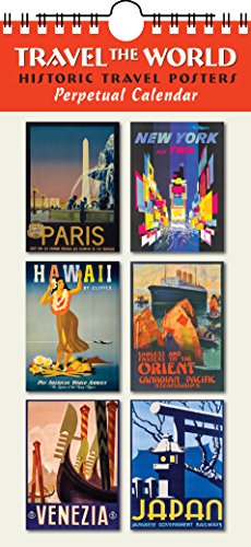 Travel the World Perpetual Calendar Birthday Anniversary Family Date Annual Reminders 5.5" x 11.5"