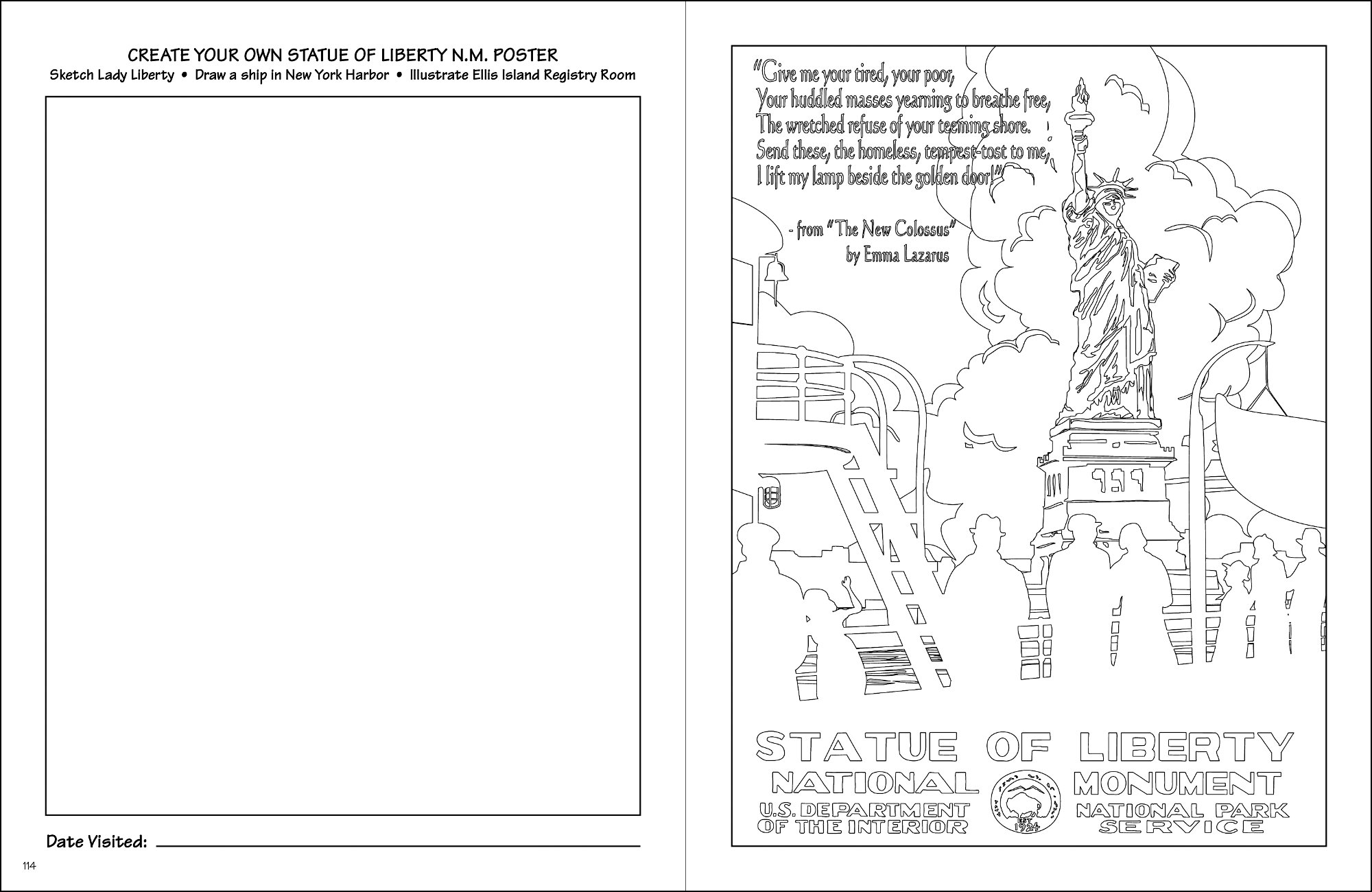 National Parks WPA Poster Art Coloring Sketchbook