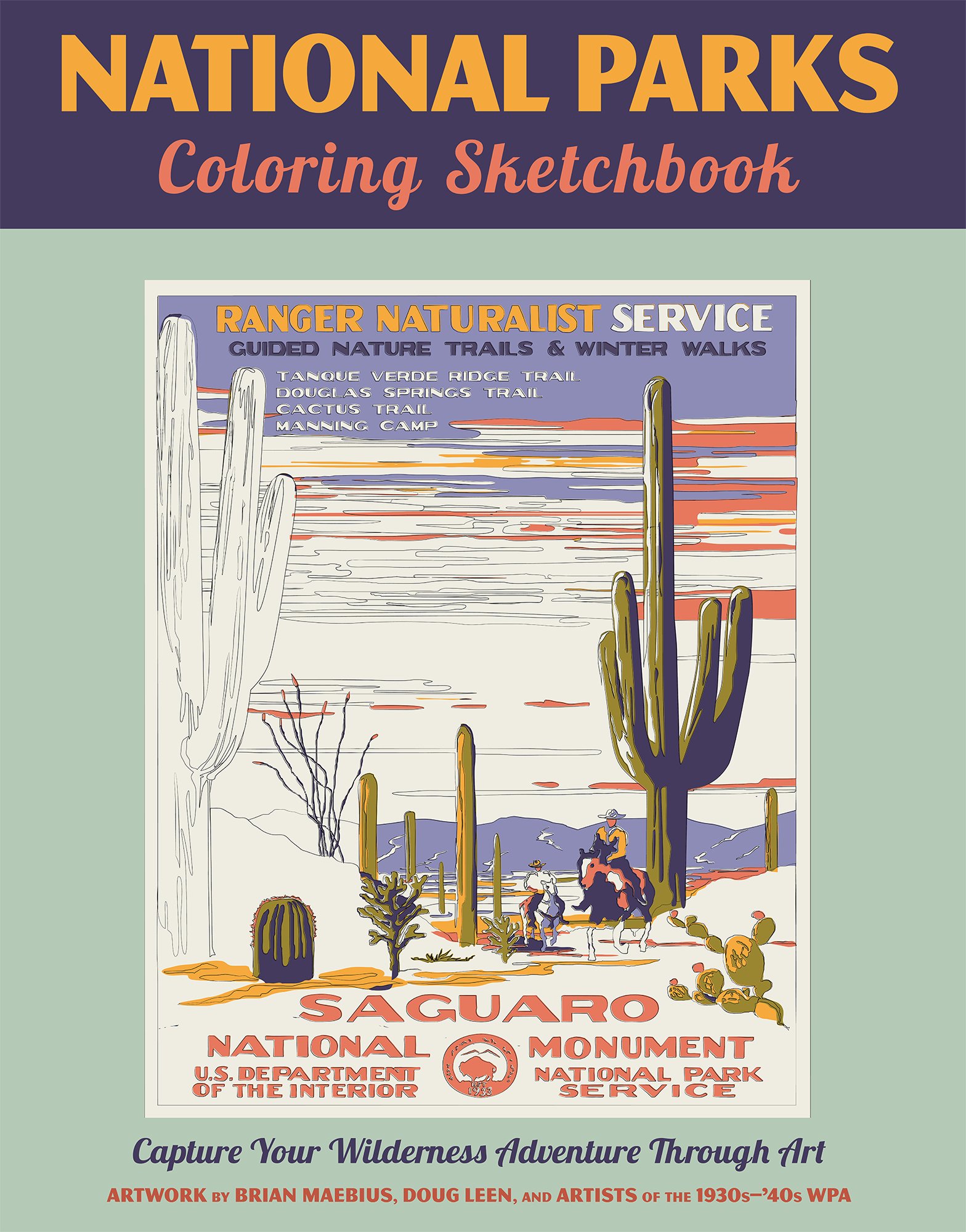 National Parks WPA Poster Art Coloring Sketchbook
