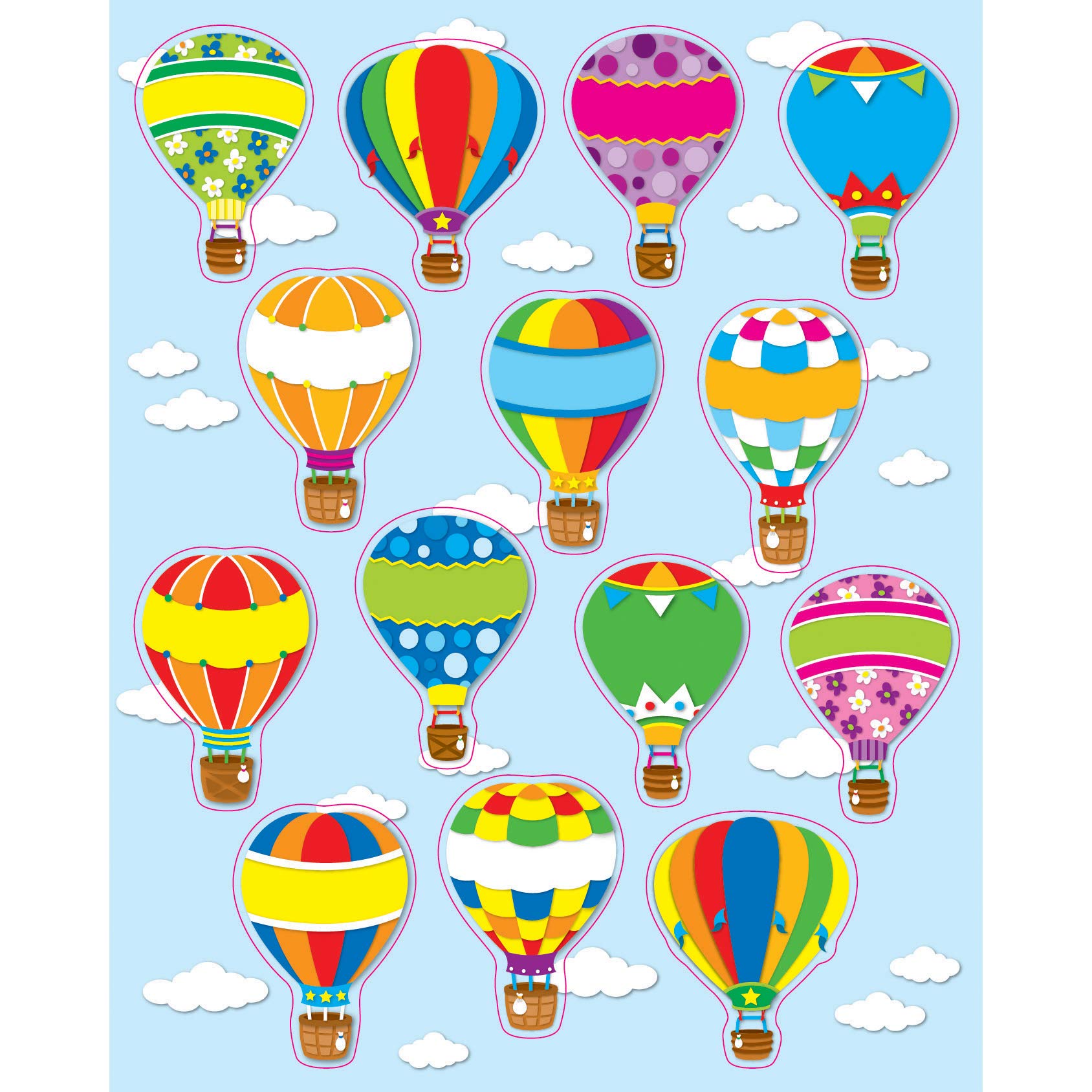 Carson Dellosa Hot Air Balloons Shape Stickers (168064)