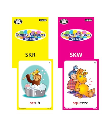 Super Duper Publications | Complex S Clusters Sounds Fun Deck Flash Cards | Educational Learning Resource for Children