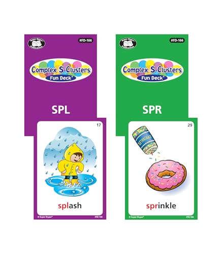 Super Duper Publications | Complex S Clusters Sounds Fun Deck Flash Cards | Educational Learning Resource for Children