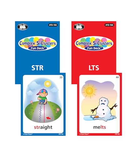 Super Duper Publications | Complex S Clusters Sounds Fun Deck Flash Cards | Educational Learning Resource for Children