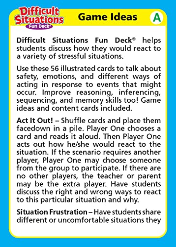 Super Duper Publications | Difficult Situations Fun Deck | Social Skills and Safety Flash Cards | Educational Learning Materials for Children