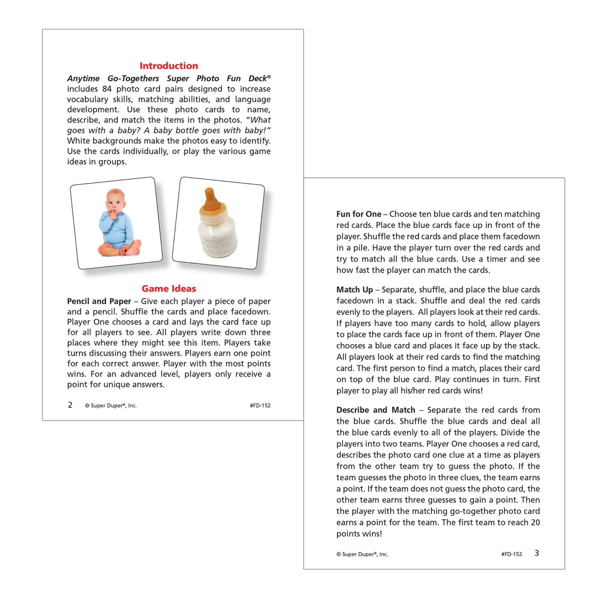 Super Duper Publications | Anytime Go-Togethers Photo Fun Deck Flash Cards | Educational Learning Resource for Children