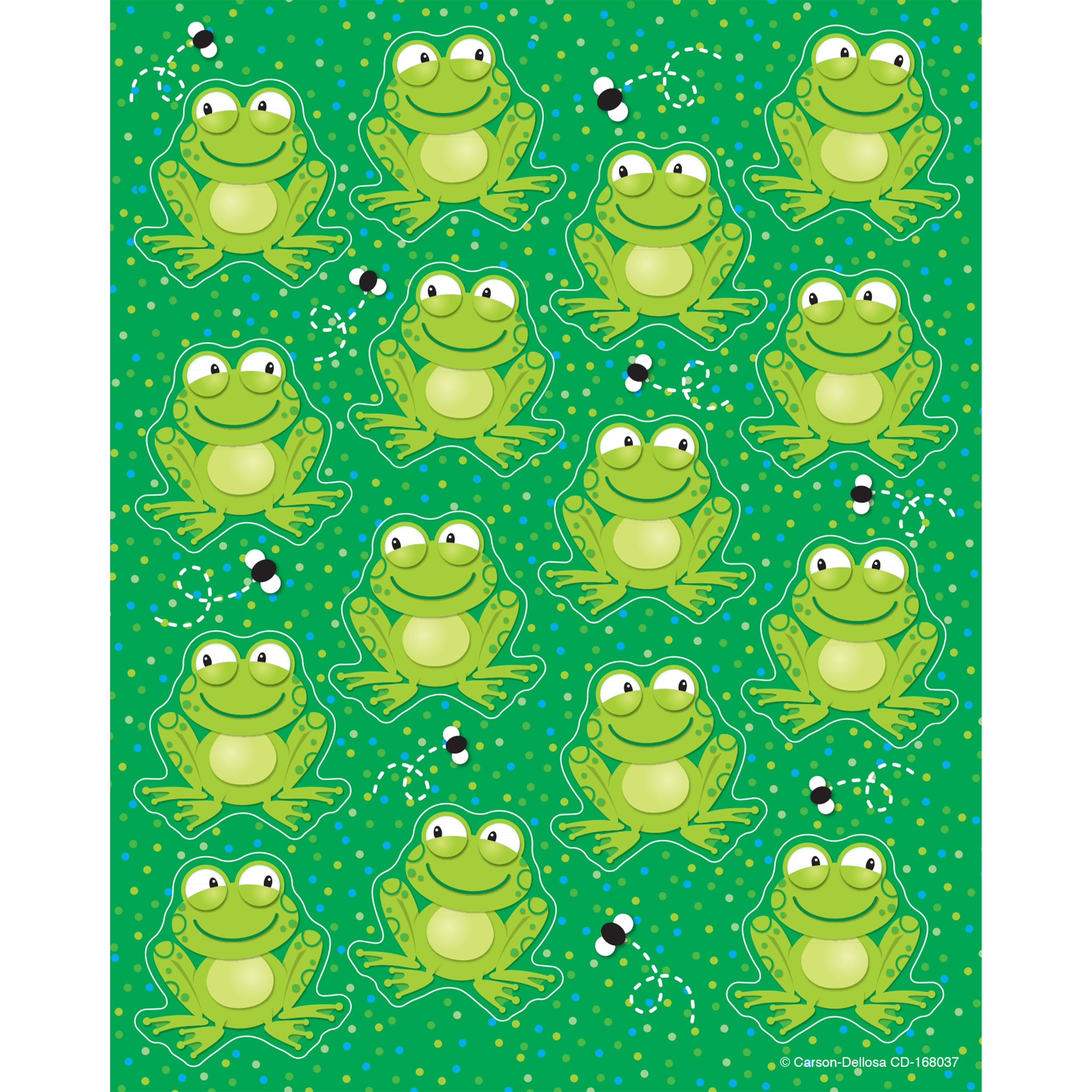 Carson Dellosa 90 Frog Stickers for Kids, 6 Sheets of Incentives for Crafts, Prizes, Scrapbooking, Water Bottle, Science, Reward Chart, and School Supplies, Classroom Must Haves
