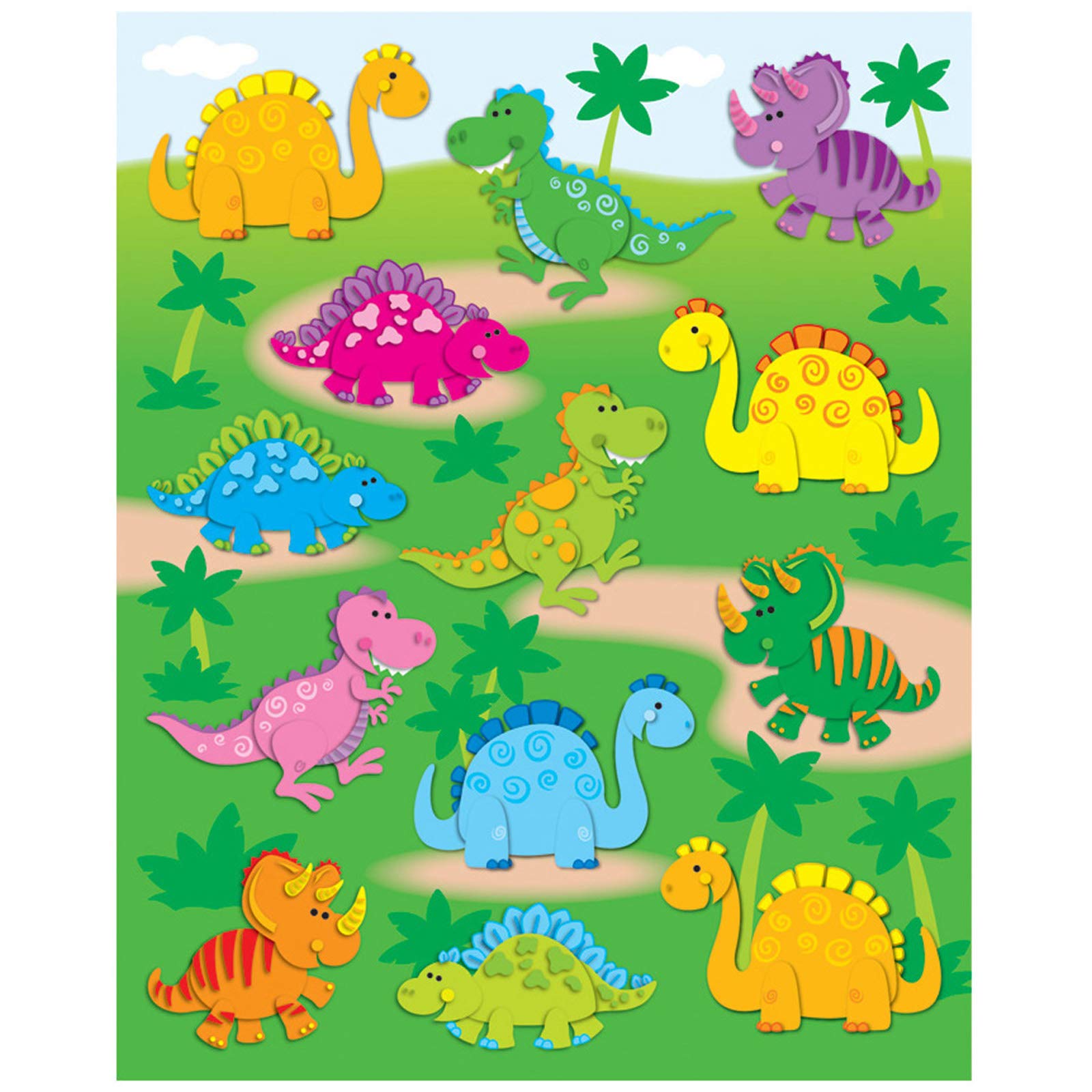 Carson Dellosa 78 Dinosaur Stickers, 6 Sheets for Kid Crafts, Scrapbooking, Water Bottle, Science, Stocking Stuffers, Reward Chart, and School Supplies, Classroom Must Haves