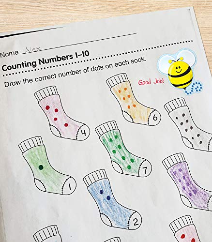 Carson Dellosa 72 Bumble Bee Stickers for Kids, 6 Sheets of Bugs With Hives for Spring Crafts, Scrapbooking, Water Bottle, Teacher Planner, Reward Chart, and School Supplies, Classroom Must Haves