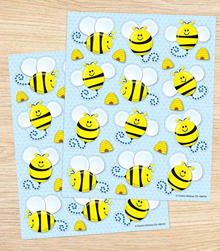 Carson Dellosa 72 Bumble Bee Stickers for Kids, 6 Sheets of Bugs With Hives for Spring Crafts, Scrapbooking, Water Bottle, Teacher Planner, Reward Chart, and School Supplies, Classroom Must Haves