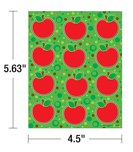 Carson Dellosa 72 Apple Stickers, 6 Sheets of Fruit Incentives for Back to School, Fall Crafts, Scrapbooking, Teacher Planner, Reward Chart, and School Supplies, Classroom Must Haves