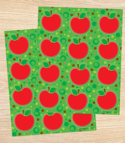 Carson Dellosa 72 Apple Stickers, 6 Sheets of Fruit Incentives for Back to School, Fall Crafts, Scrapbooking, Teacher Planner, Reward Chart, and School Supplies, Classroom Must Haves