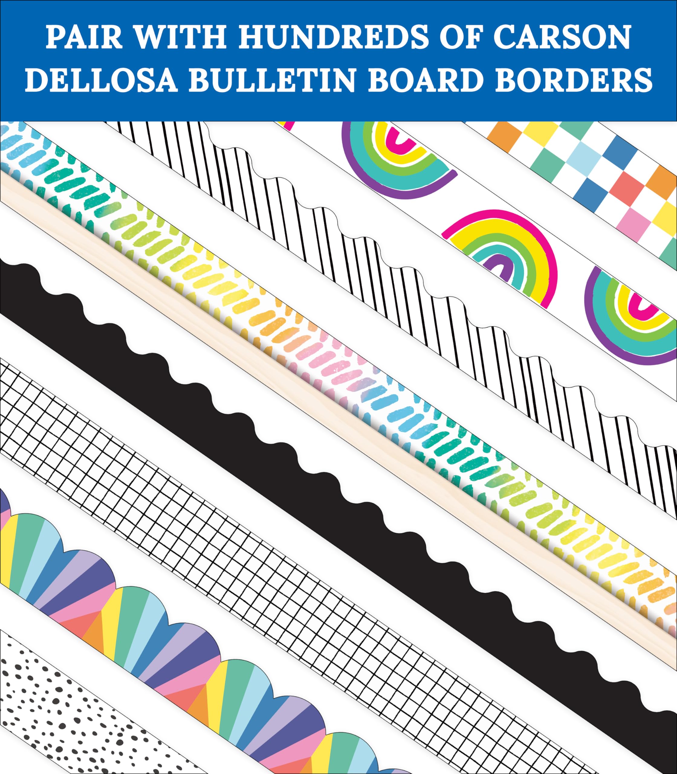 Carson Dellosa Bulletin Board Borders and Craft Storage Pocket Chart, 41" x 24.5" Classroom Decor Organizer, Teacher Supplies for Classroom and Office Organization