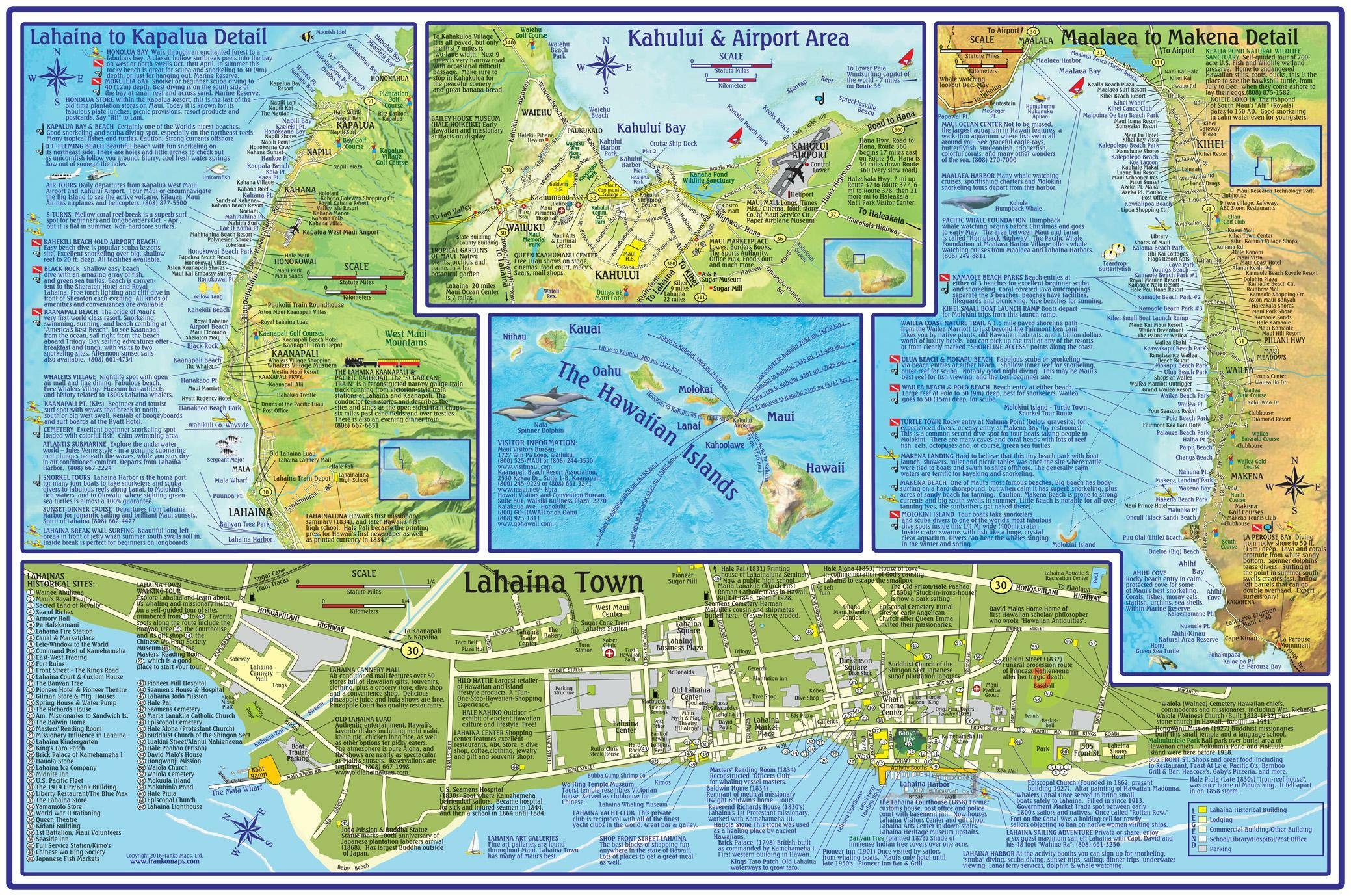 Maui Hawaii Adventure Guide Franko Maps Waterproof Map