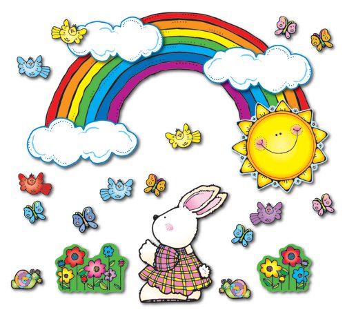 Carson Dellosa D.J. Inkers Sun 'n Rainbow Bulletin Board Set (610023), 51.5" x 27" Rainbow, Multicolor