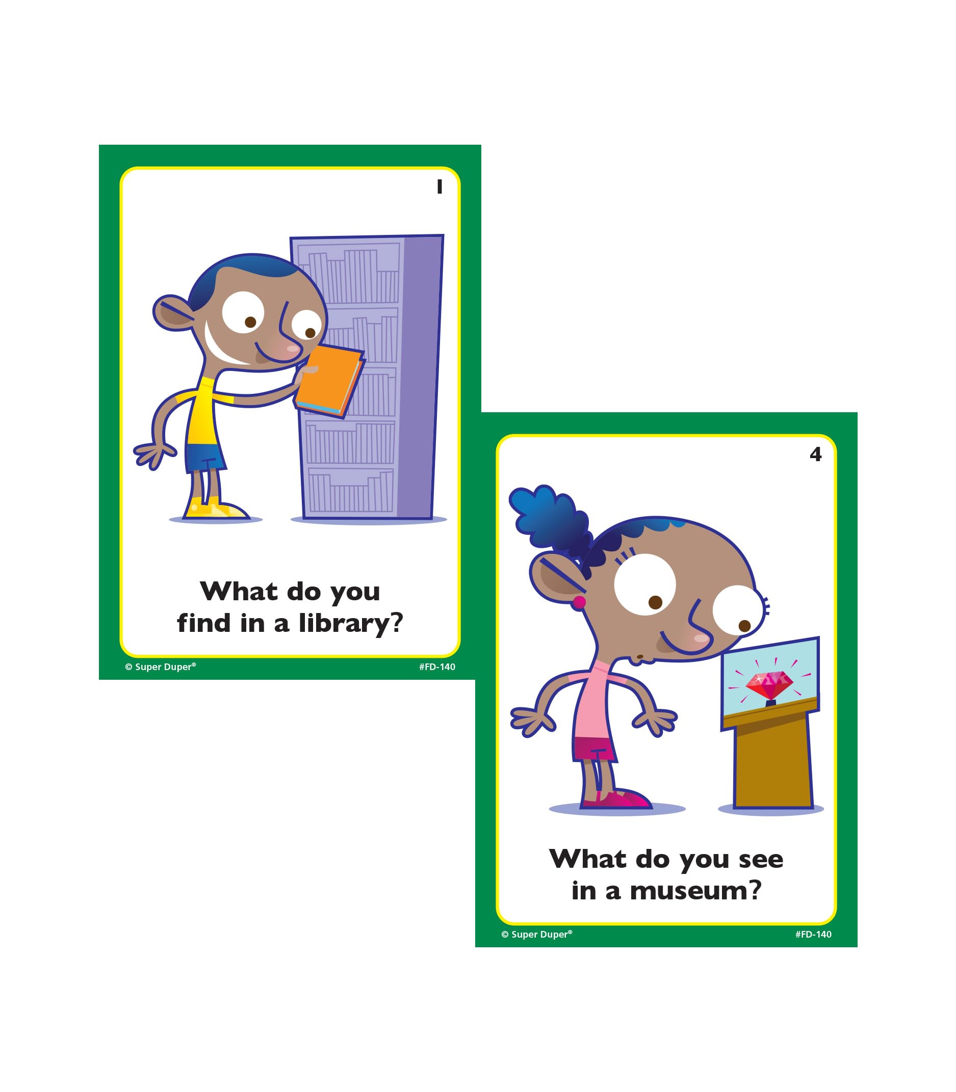 Super Duper Publications | WH Questions in The Community Fun Deck Flash Cards | Who, What, Where, When, Why Basic and Personal Questions | Educational Learning Resource for Children