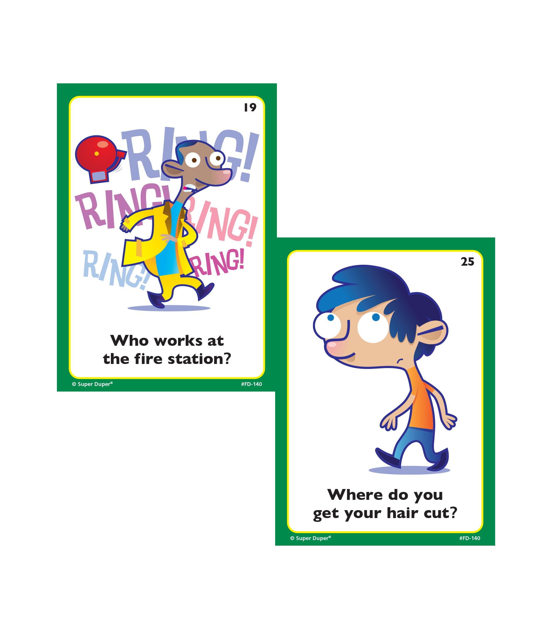 Super Duper Publications | WH Questions in The Community Fun Deck Flash Cards | Who, What, Where, When, Why Basic and Personal Questions | Educational Learning Resource for Children