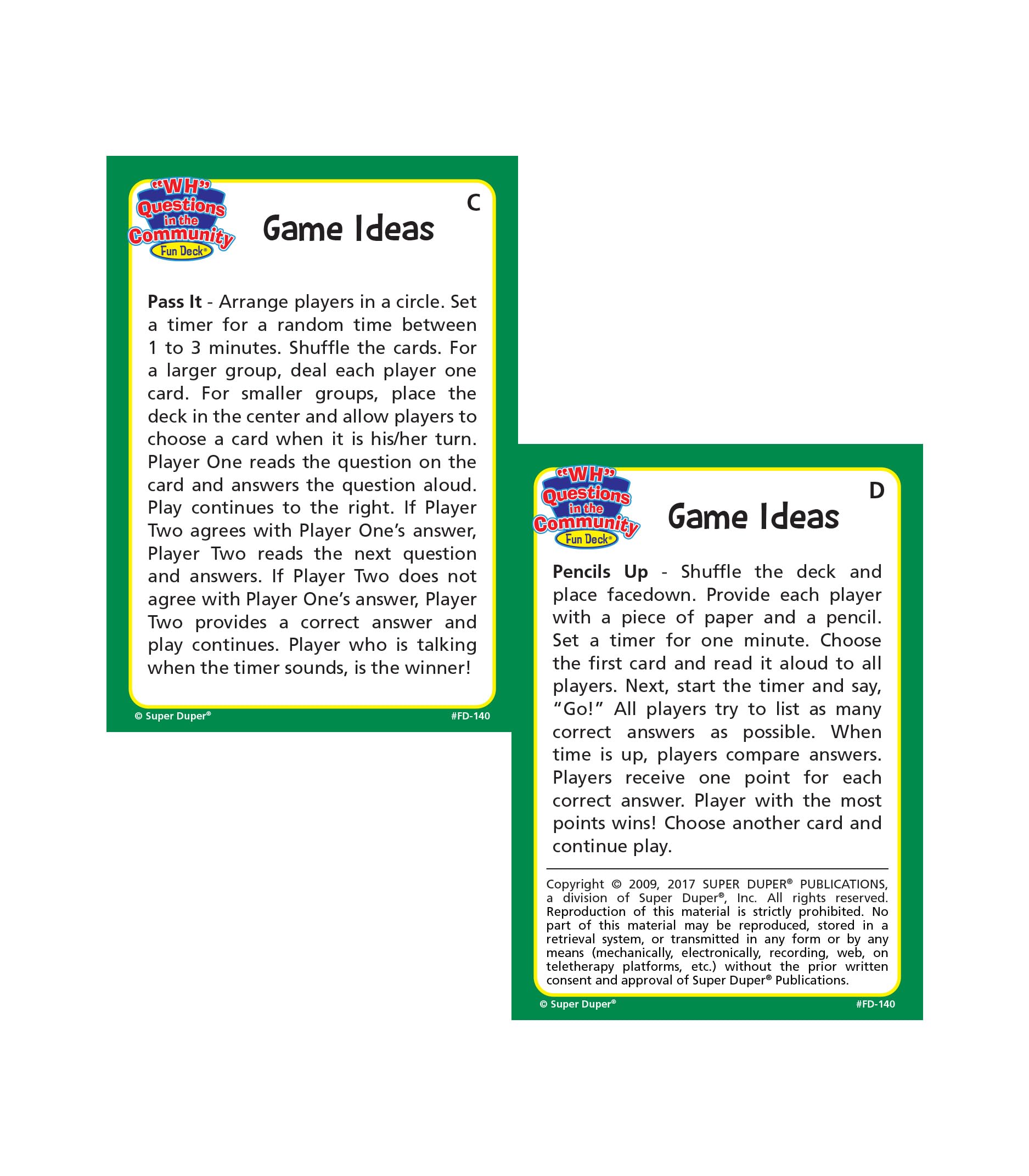 Super Duper Publications | WH Questions in The Community Fun Deck Flash Cards | Who, What, Where, When, Why Basic and Personal Questions | Educational Learning Resource for Children