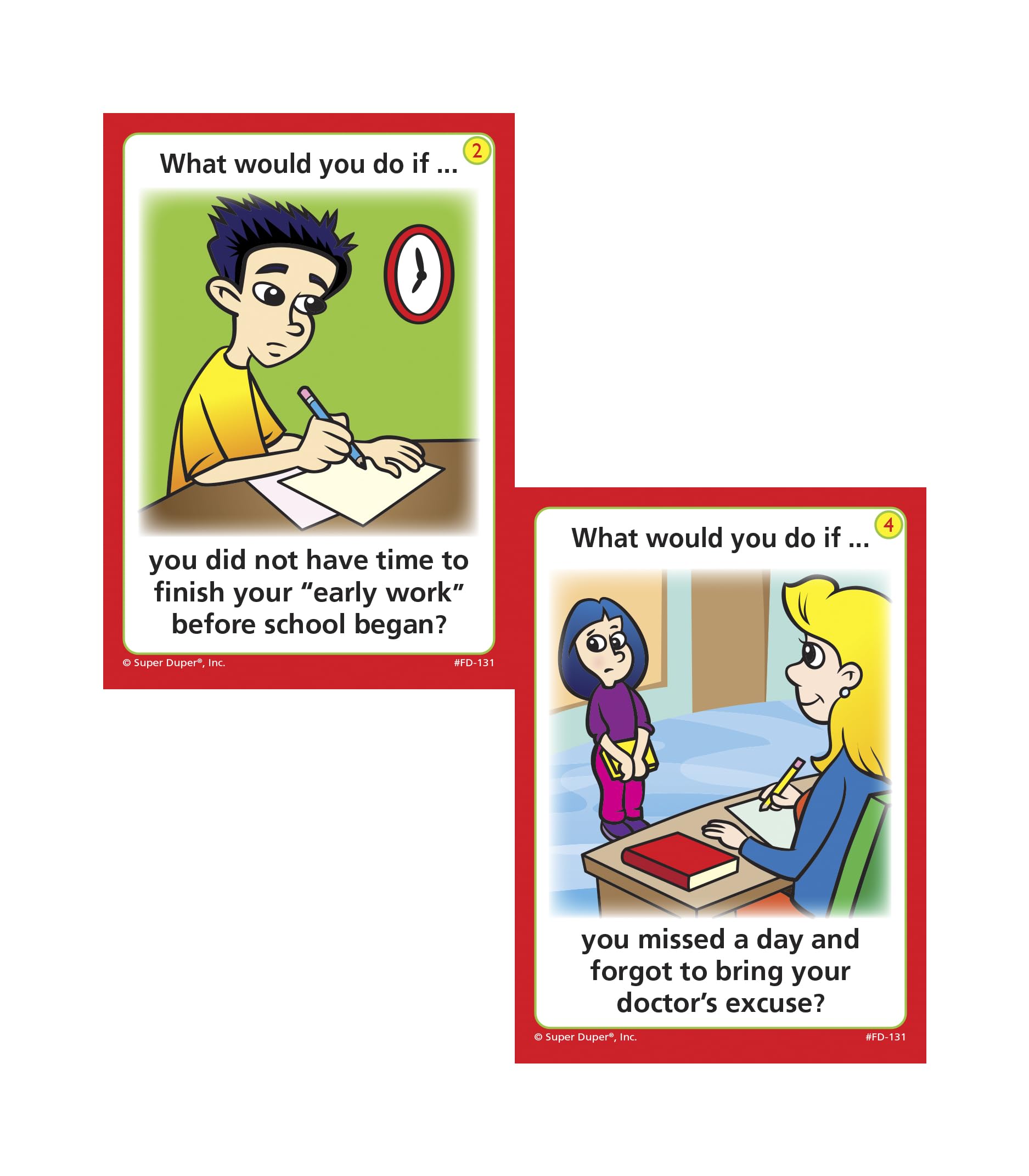 Super Duper Publications | What Would You Do at School If… Fun Deck | Social Skills Flash Cards | Educational Learning Materials for Children