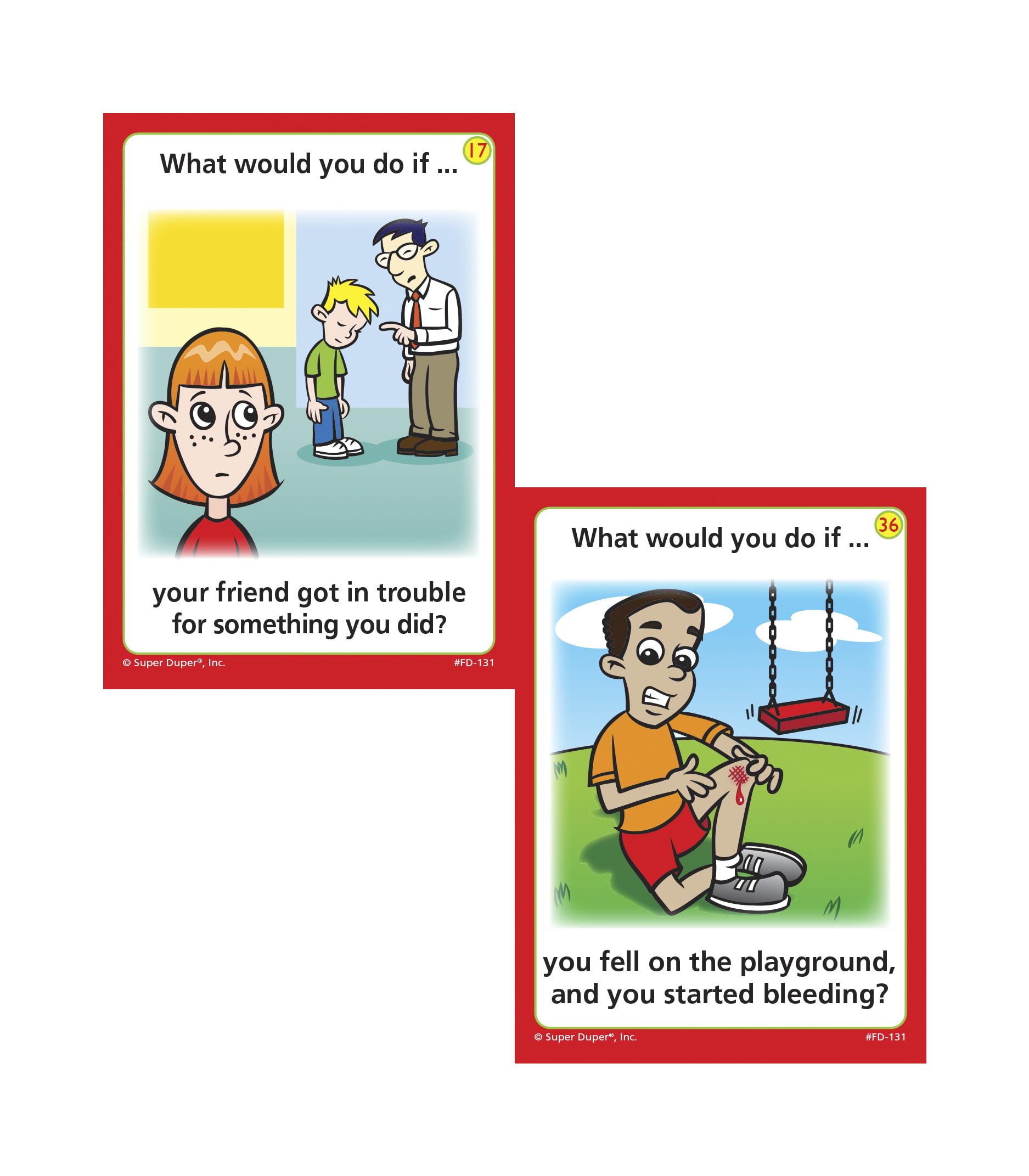 Super Duper Publications | What Would You Do at School If… Fun Deck | Social Skills Flash Cards | Educational Learning Materials for Children